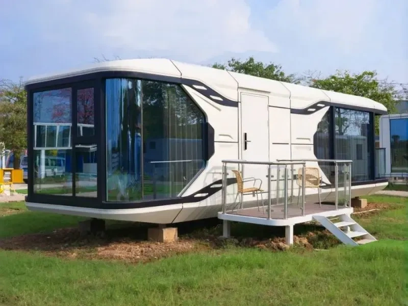 BAUSTADT Capsule House Model E8 | Panoramic Glass Prefab Home